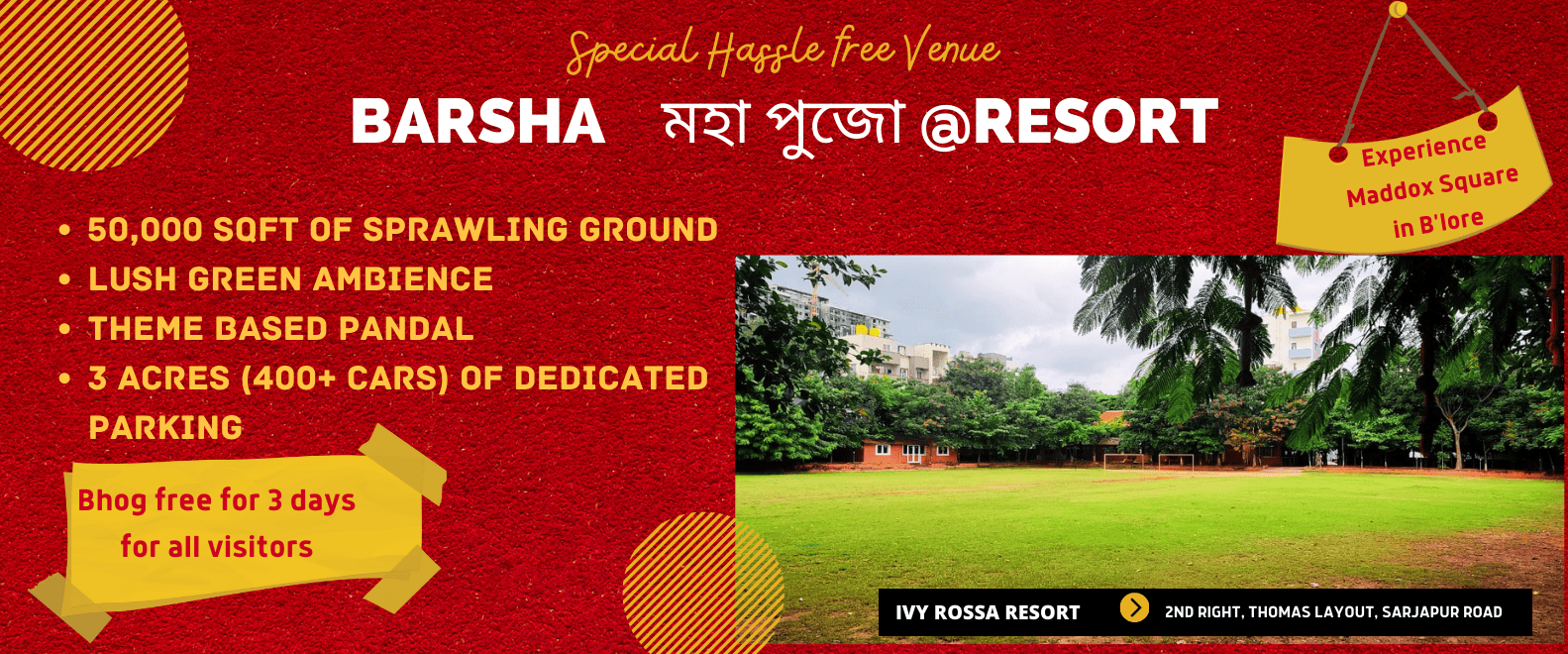 Best Durga Puja in Bangalore - BARSHA HSR Layout, Sarjapur